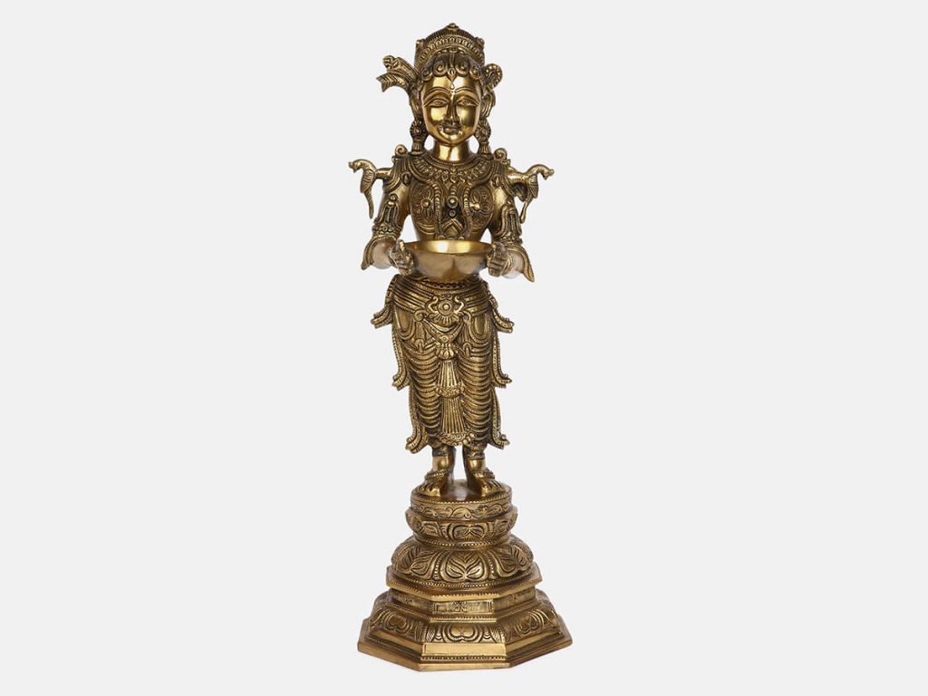 Brass Deepa Lakshmi Statue | Tesor