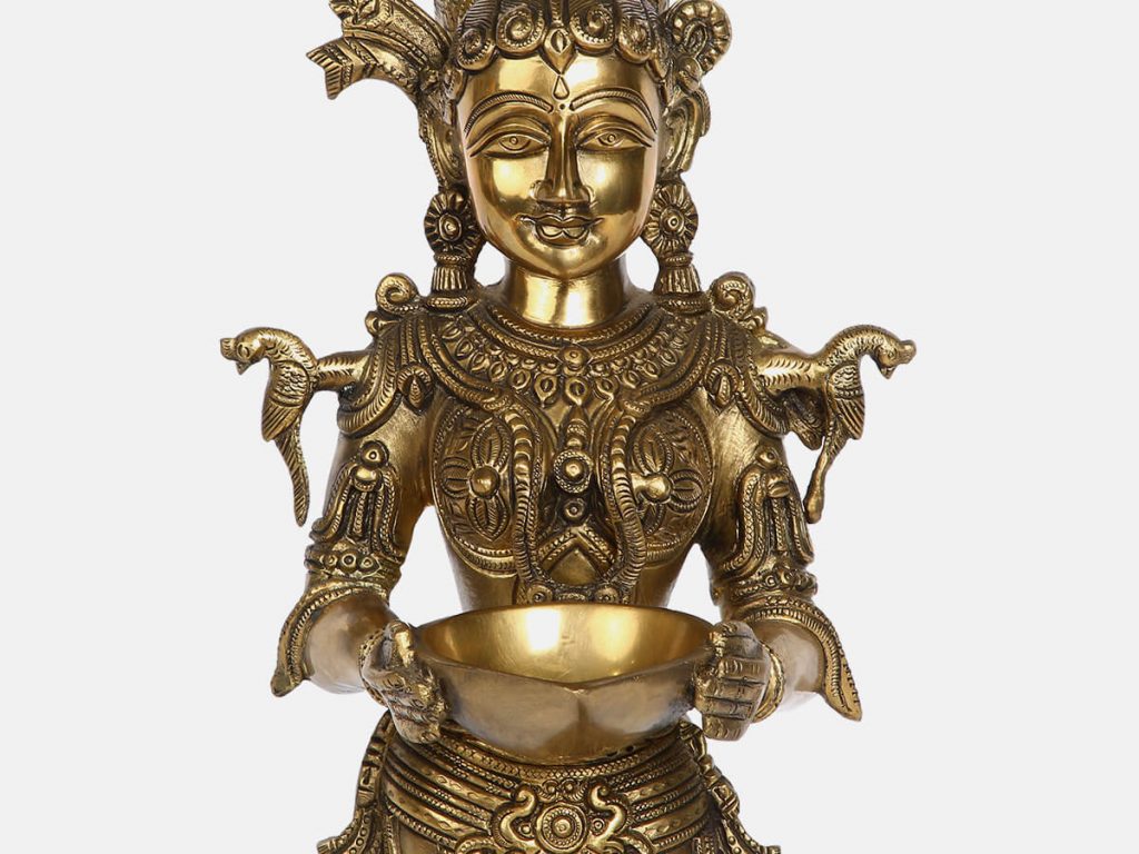 Brass Deepa Lakshmi Statue | Tesor