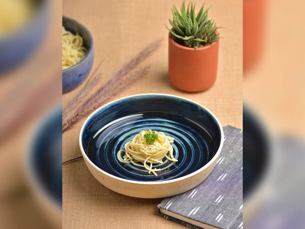 Perfecto - Spiral Pattern Handcrafted Ceramic Pasta plate | Tesor
